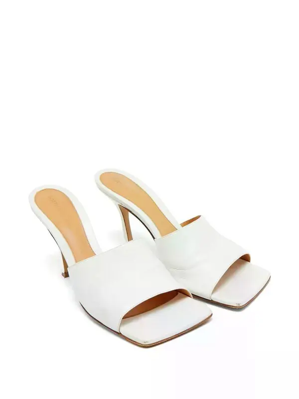 Bottega Veneta Leather Heeled Sandals - White