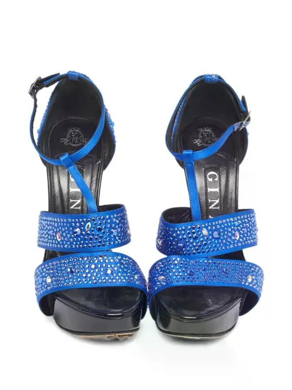GINA Alicia Crystal-embellished Platform Sandals