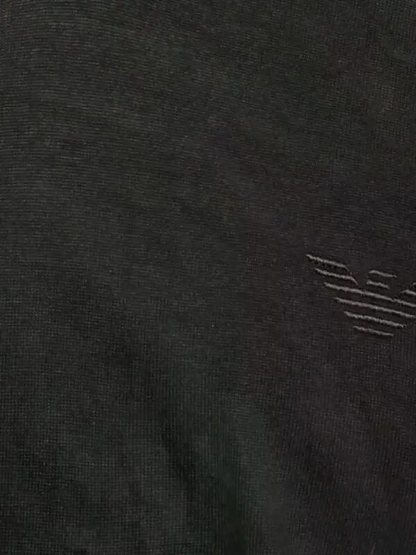 Emporio Armani V-neck Logo-detail Sweater - Black