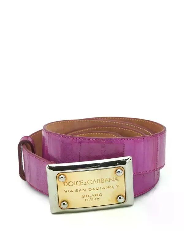 Dolce & Gabbana Logo Plaque Belt - Pink