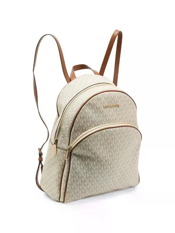 Michael Kors Large Abbey Monogram-print Backpack - White