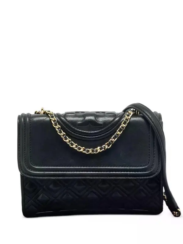 Tory Burch Fleming Diamond-stitched Shoulder Bag - Black