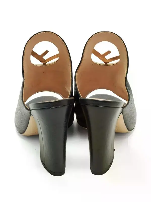 Fendi Leather F Logo Mules