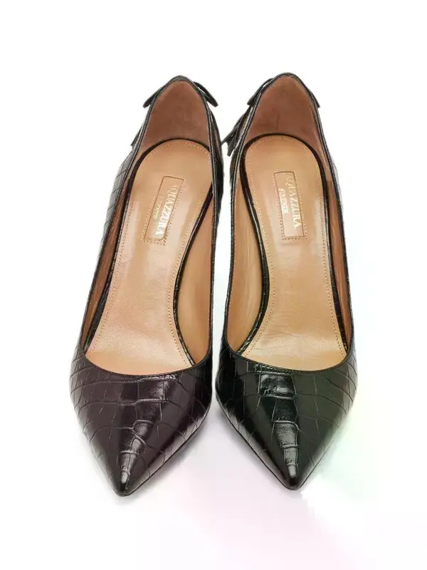 AQUAZZURA Croc-embossed Tassel Pumps
