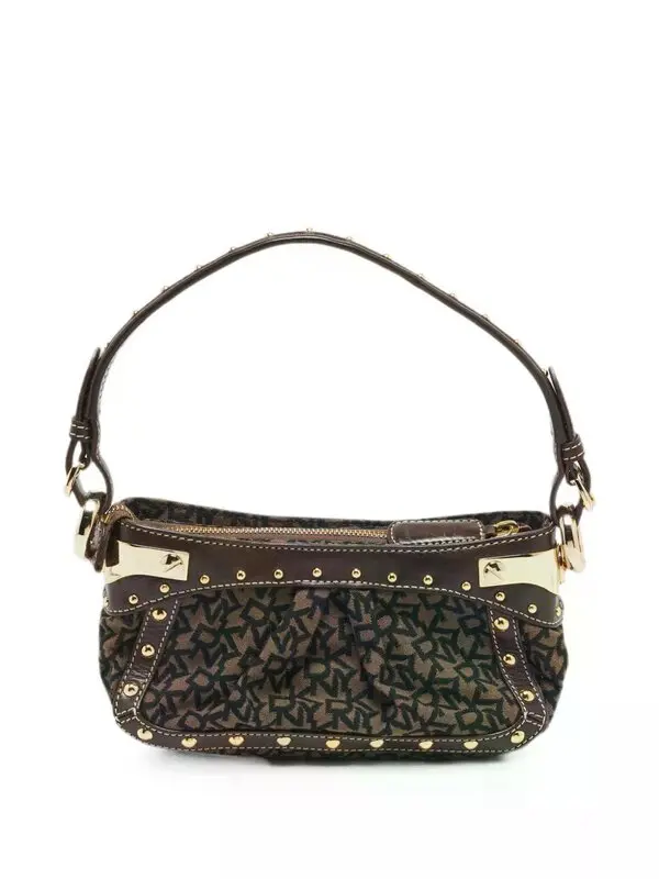 Dkny Studded Logo-jacquard Shoulder Bag