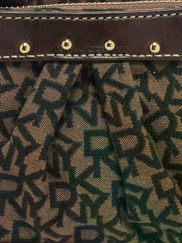 Dkny Studded Logo-jacquard Shoulder Bag