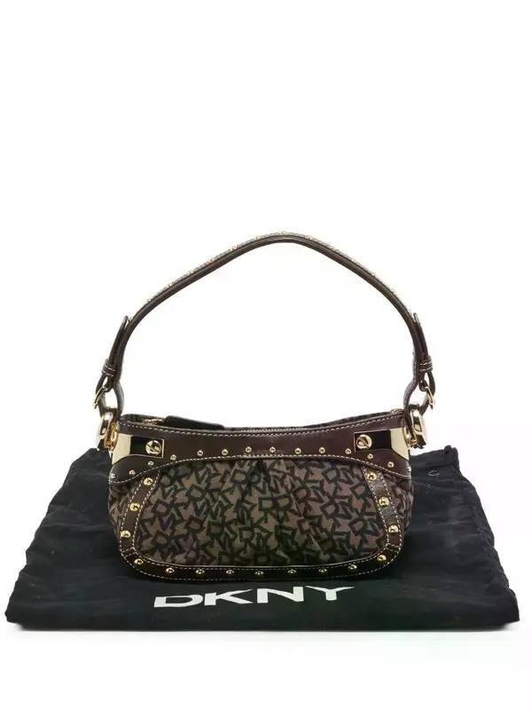 Dkny Studded Logo-jacquard Shoulder Bag