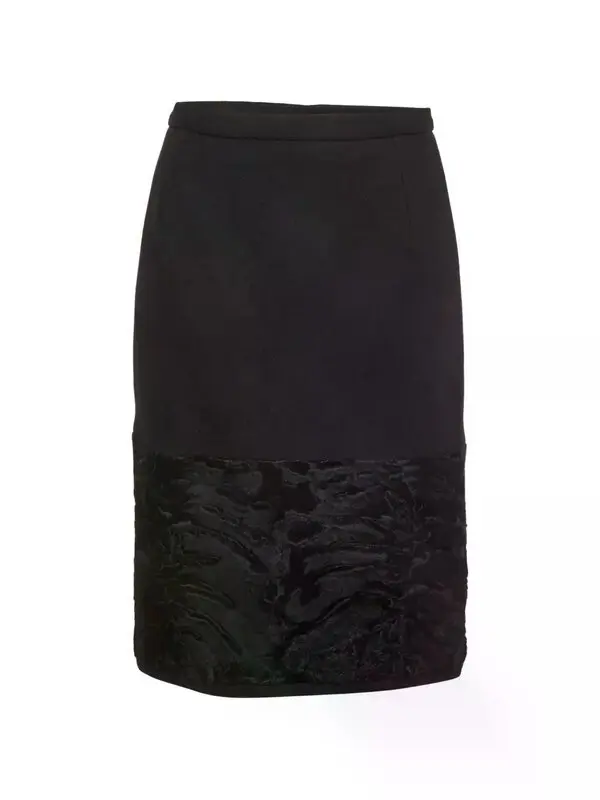 Dolce & Gabbana Fur-trim Midi Skirt - Black