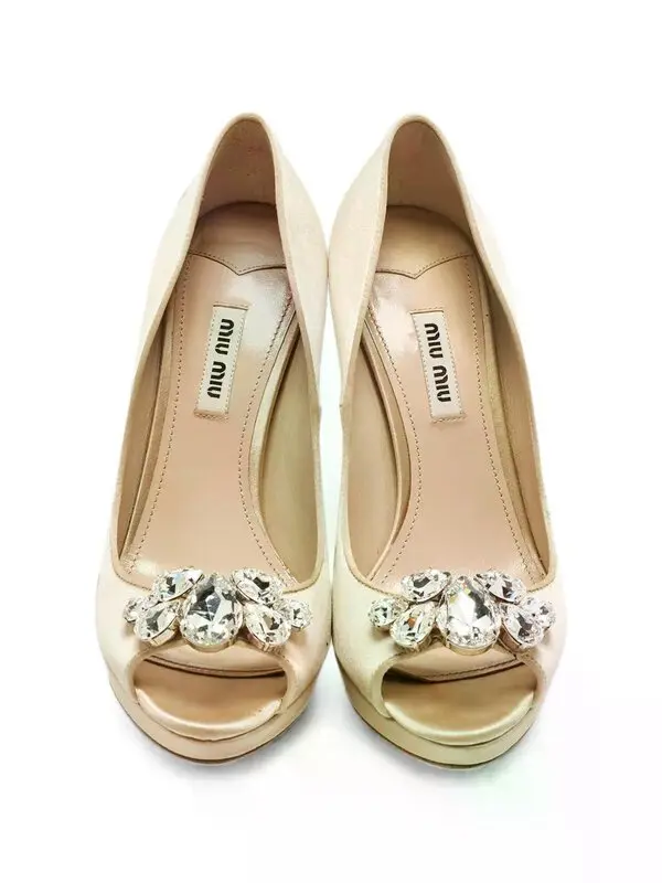 Miu Miu Crystal-embellished Platform Pumps