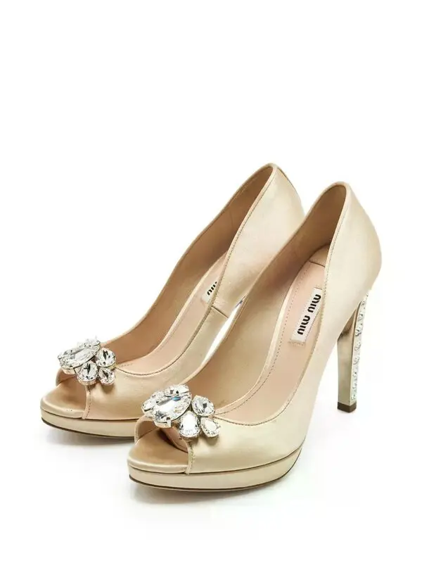 Miu Miu Crystal-embellished Platform Pumps