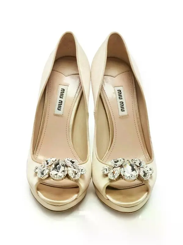 Miu Miu Crystal-embellished Platform Pumps