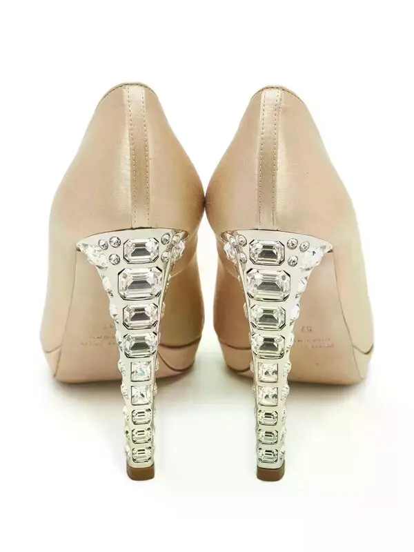 Miu Miu Crystal-embellished Platform Pumps