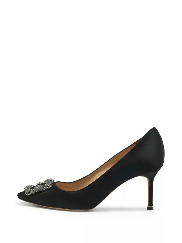 Manolo Blahnik Hangisi Crystal-buckle Pumps - Black