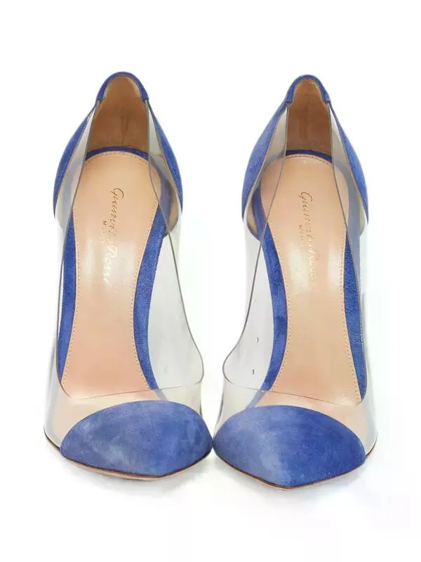 GIANVITO ROSSI Plexi Pointed-toe Suede Heeled Pumps