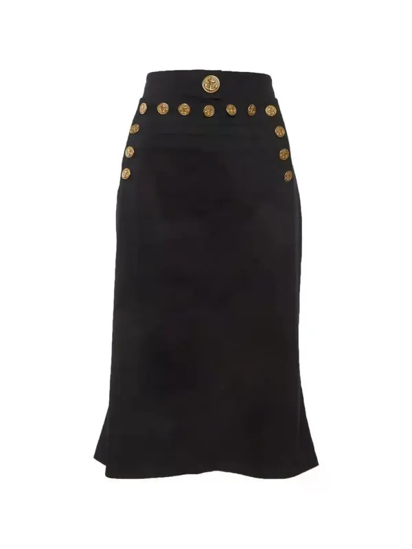 Dolce & Gabbana Anchor Button Midi Skirt - Blue