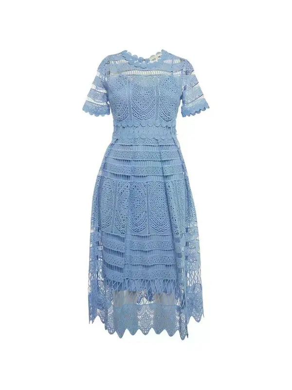 Maje Roseray Lace Midi Dress - Blue