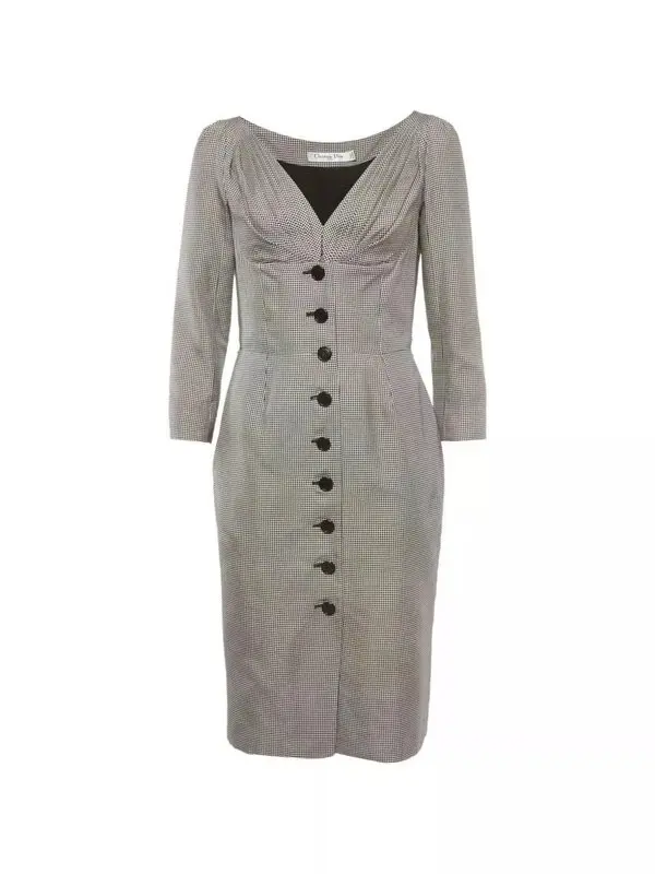 Dior Houndstooth Midi Dress