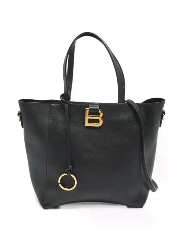 Balenciaga Small Hourglass Leather Tote Bag - Black