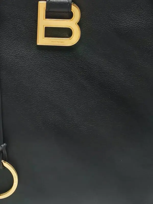 Balenciaga Small Hourglass Leather Tote Bag - Black