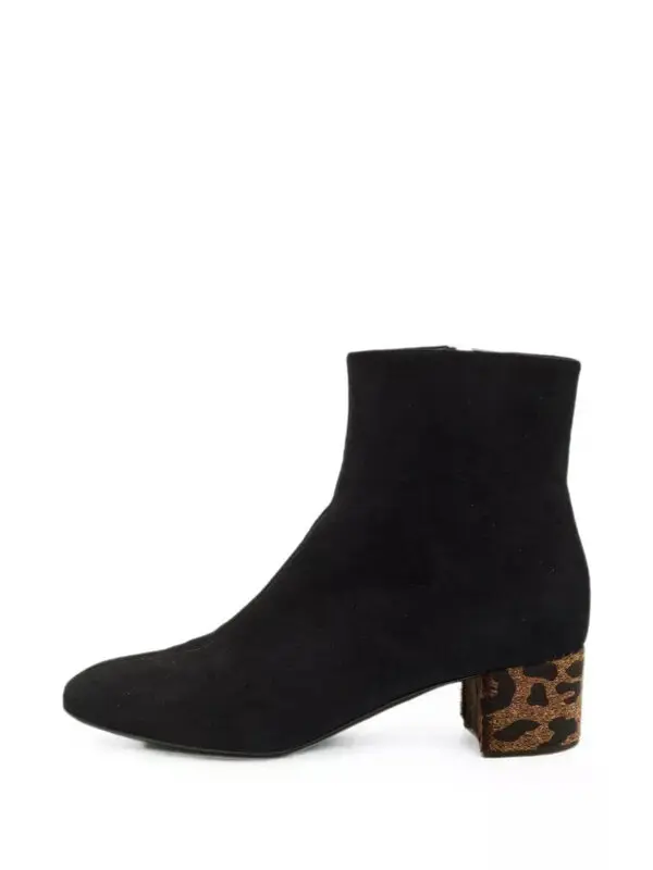 GIUSEPPE ZANOTTI Animal-print Block-heel Ankle Boots - Black