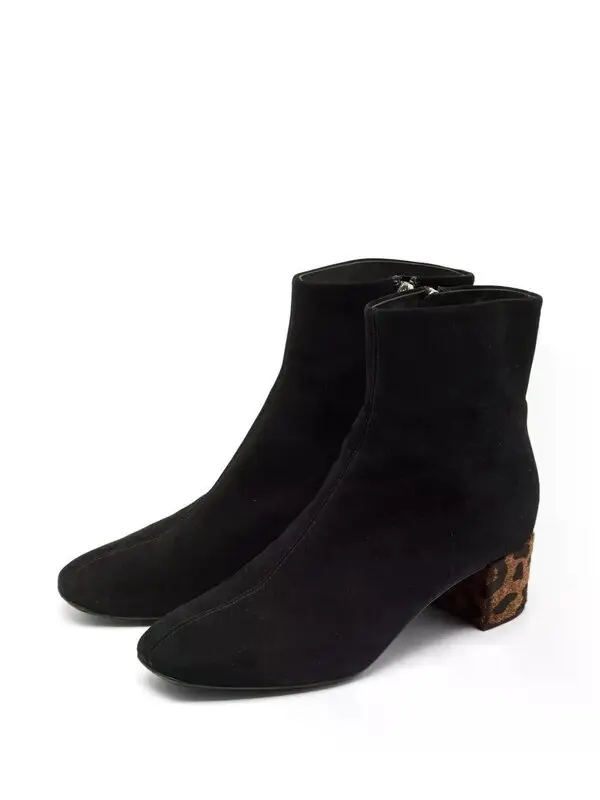 GIUSEPPE ZANOTTI Leopard Print Block Heel Ankle Boots