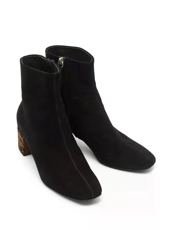 GIUSEPPE ZANOTTI Leopard Print Block Heel Ankle Boots