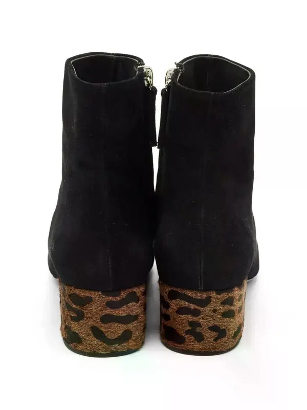 GIUSEPPE ZANOTTI Leopard Print Block Heel Ankle Boots