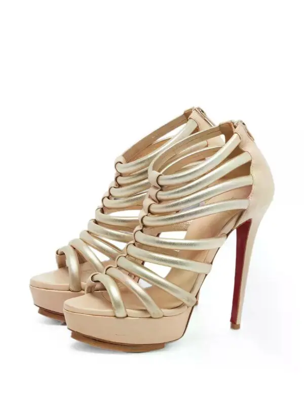 CHRISTIAN LOUBOUTIN Romaine Cage Sandals - Neutrals