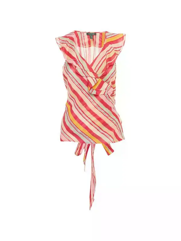 Polo Ralph Lauren Stripe-pattern Sleeveless Cotton Blouse - Pink