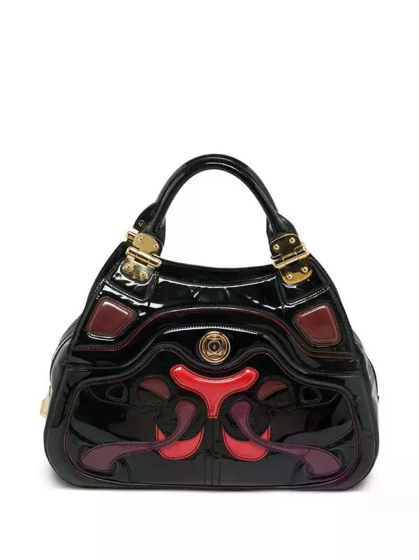 Alexander McQueen Turnlock Patent Leather Tote Bag - Black