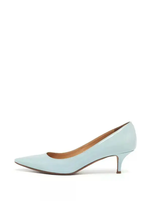 GIUSEPPE ZANOTTI Pointed-toe Kitten Heel Pumps - Blue