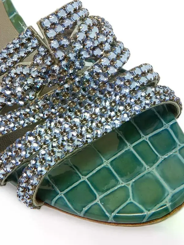GINA Croc-effect Embellished Sandals