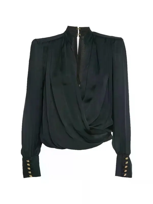 Balmain Draped Satin Blouse
