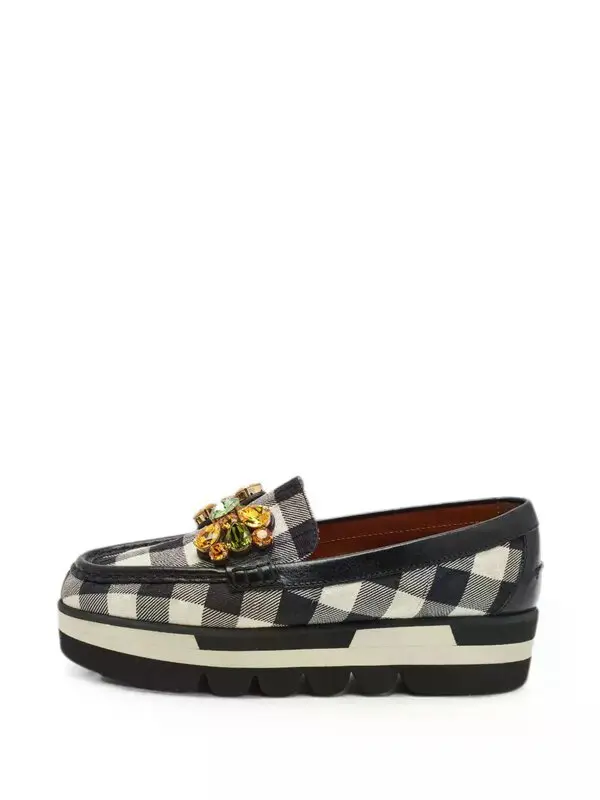 Dolce & Gabbana Crystal-embellished Platform Loafers - Black