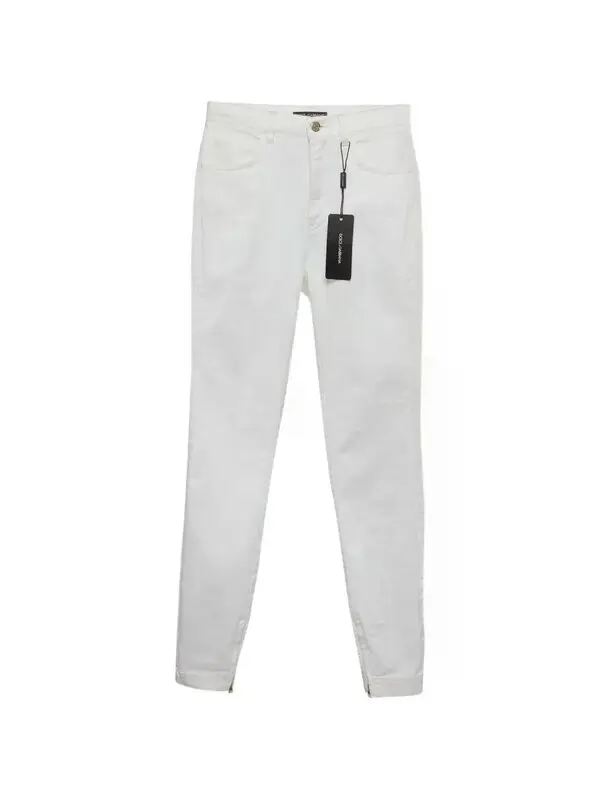 Dolce & Gabbana Zip-cuff Jeans - White