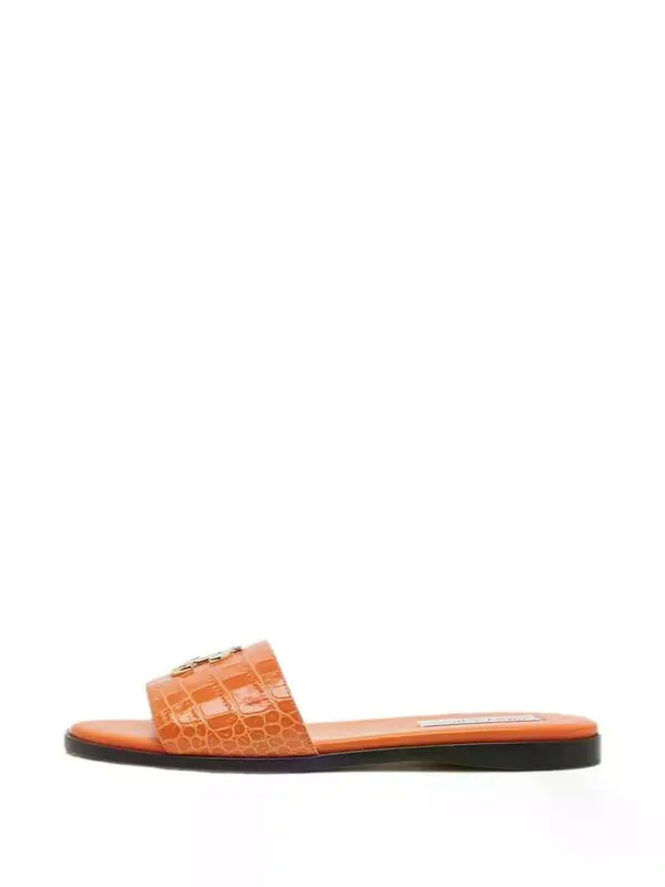 JIMMY CHOO Croc-embossed Leather Sandals