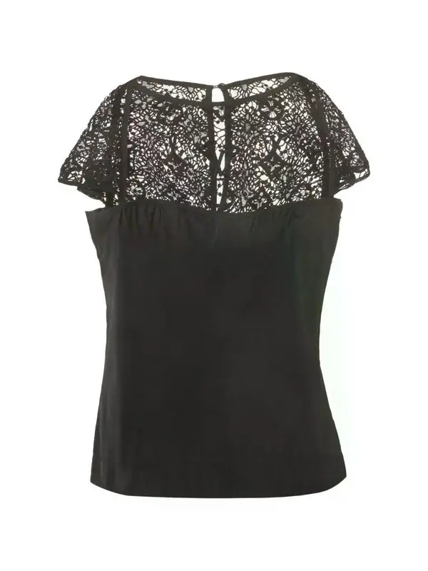 LOUIS VUITTON Lace Cap-sleeve Top