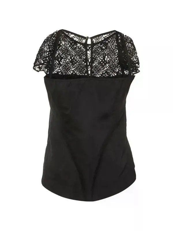 LOUIS VUITTON Lace Cap-sleeve Top