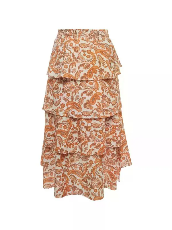 Maje Paisley Asymmetrical Skirt