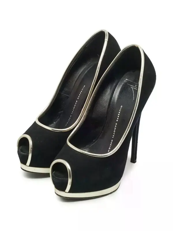 GIUSEPPE ZANOTTI Suede Peep Toe Platform Heels