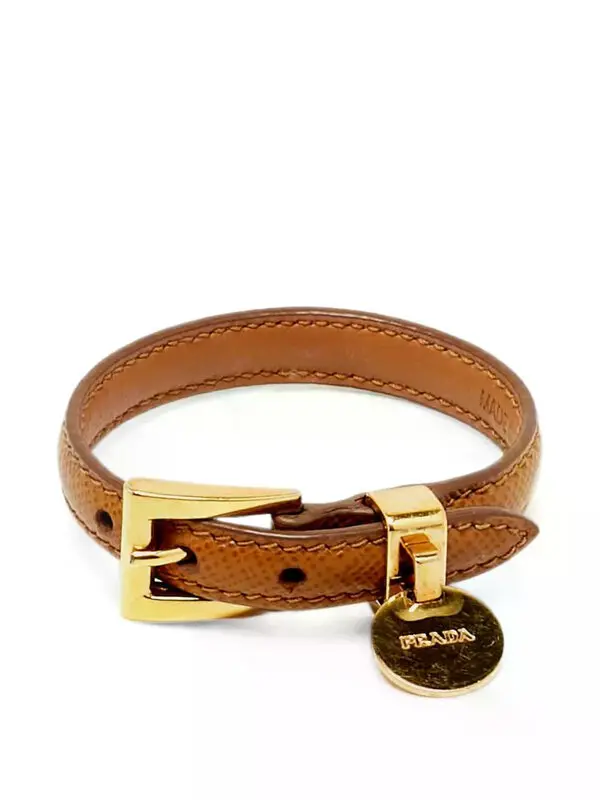 Prada Leather Bracelet - Brown