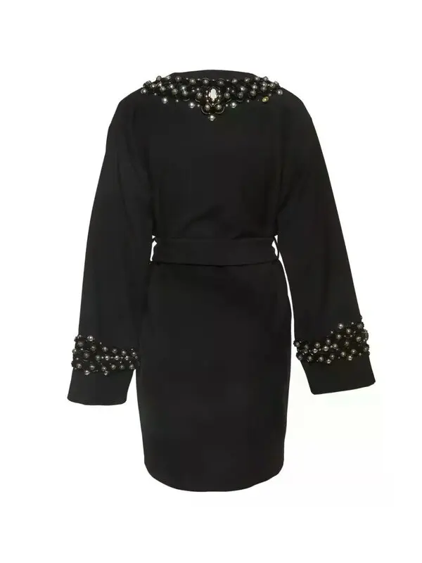 Dolce & Gabbana Beaded Belted Coat - Black