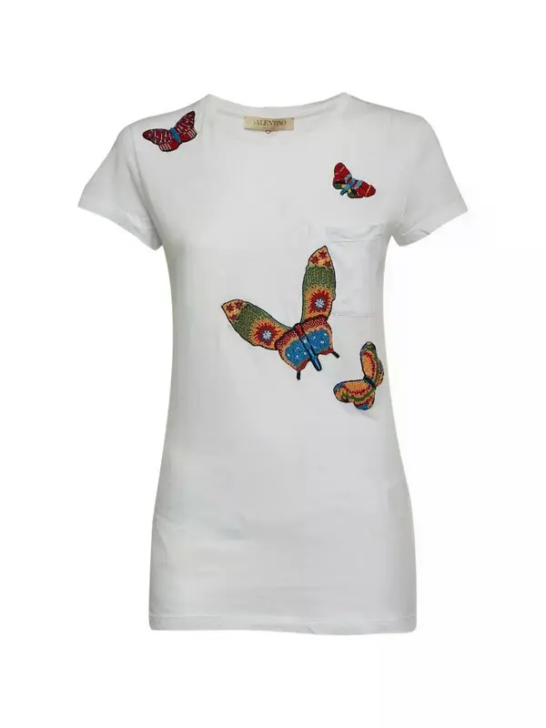 Valentino Garavani Butterfly-appliqué T-shirt - White