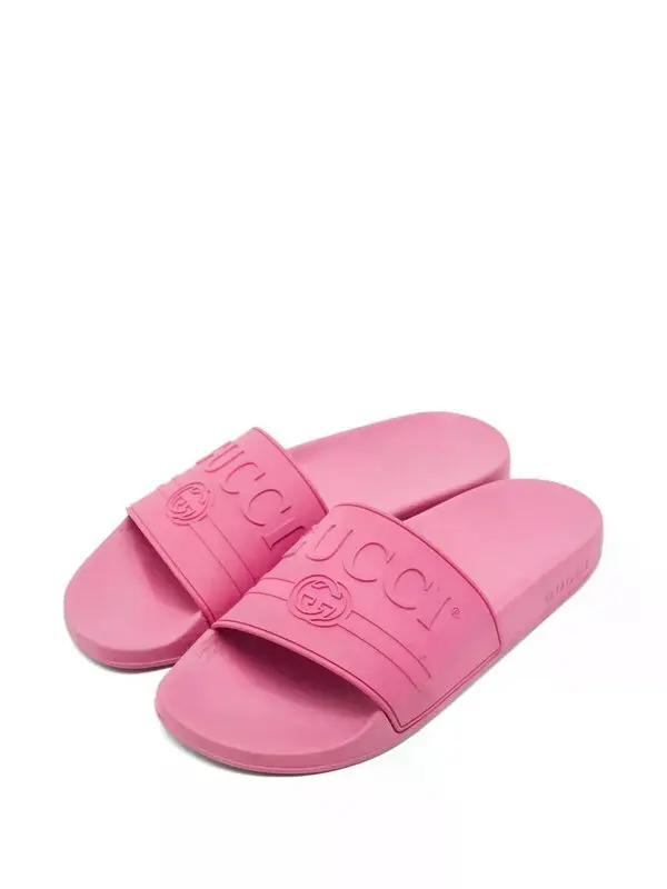 Gucci Embossed Logo Pool Slides