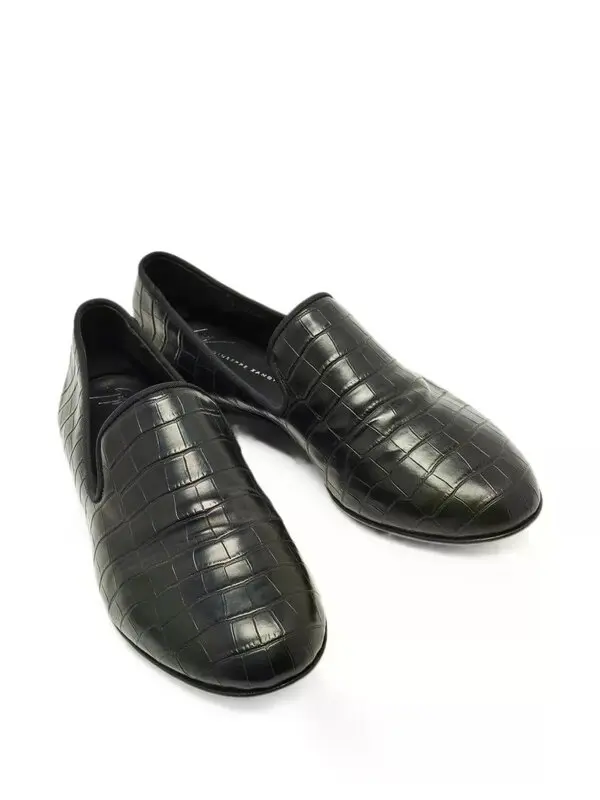 GIUSEPPE ZANOTTI Croc-embossed Smoking Slippers