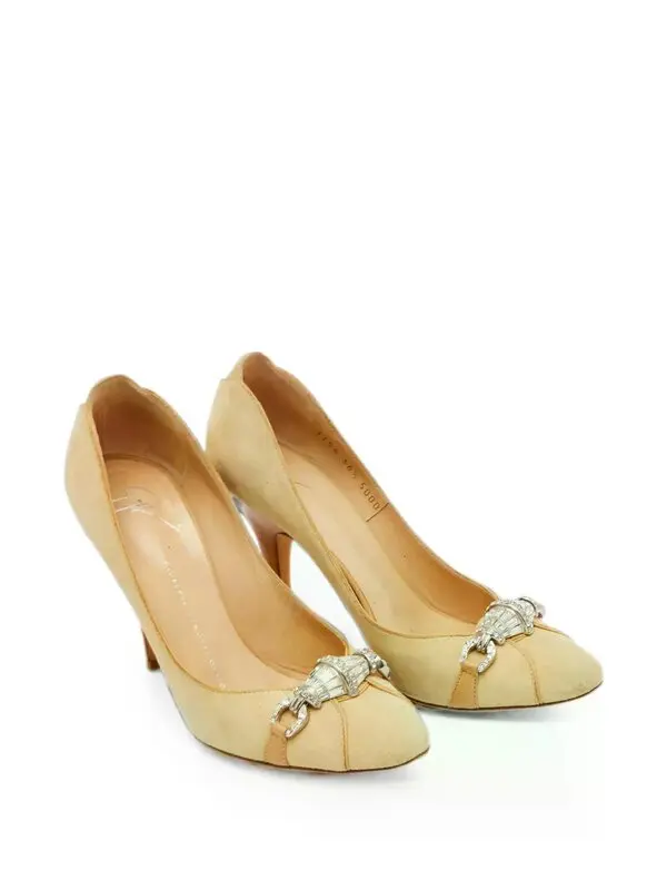 GIUSEPPE ZANOTTI Crystal-embellished Suede Heeled Pumps