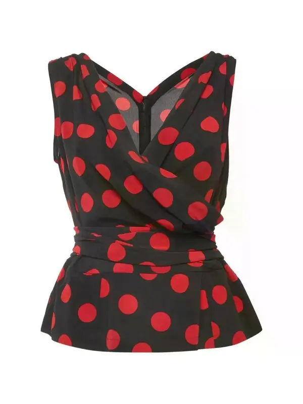 Dolce & Gabbana Polka-dot Wrap Top