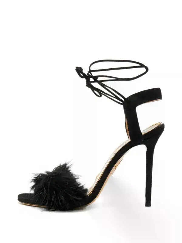 CHARLOTTE OLYMPIA Salsa Feather Sandals - Black