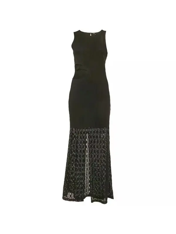 Maje Lace Cutaway Semi-sheer Maxi Dress