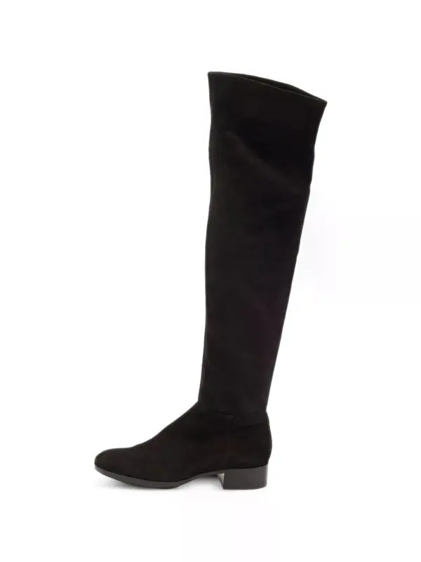 Alaïa Leather Suede Finish Knee-high Boots - Black